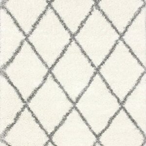 nuLOOM Machine Made Diamond Shag Area Rug, 8x10, Gray