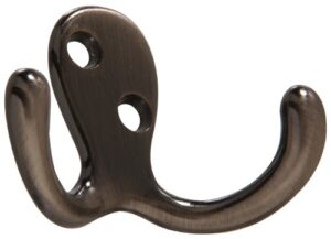 hardware essentials 852293 double clothes hooks pewter -2 pack