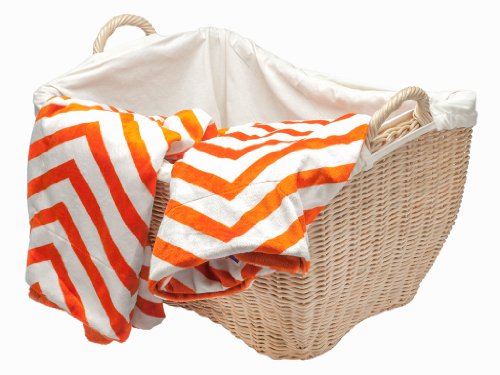 KOUBOO 1060053 Wicker Laundry Basket with Liner, 21.5" x 16" x 15.5", Natural Color