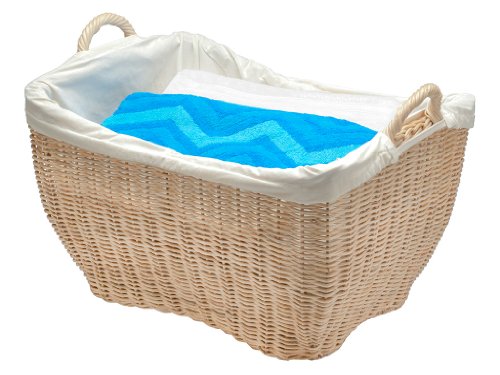 KOUBOO 1060053 Wicker Laundry Basket with Liner, 21.5" x 16" x 15.5", Natural Color