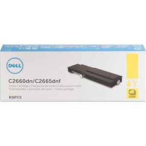 dell r9pyx toner cartridge c2660dn/c2665dnf color laser printer, yellow