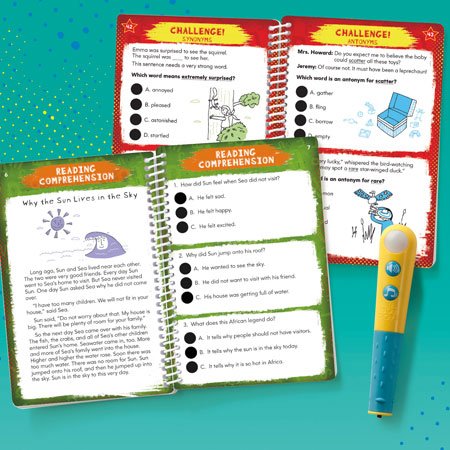 Educational Insights Hot Dots Let's Master 2nd Grade Reading Set, Interactive Workbooks, 100 Reading Lessons, Ages 7+