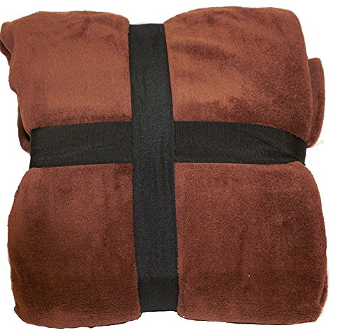 Elegant Comfort Ultra Super Soft Fleece Plush Luxury Blanket Full/Queen Chocolate Brown