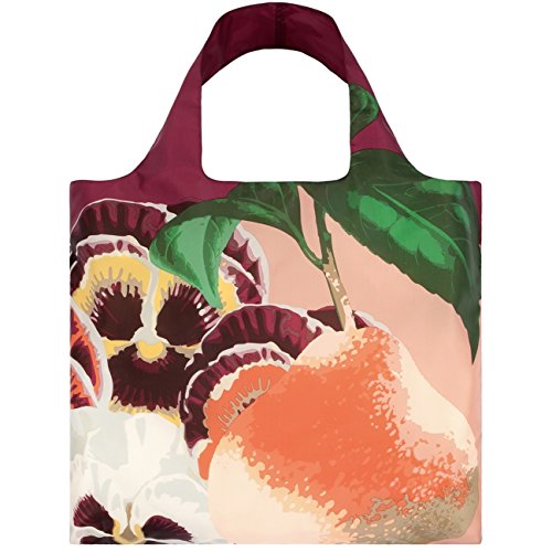 LOQI Botany Collection Pouch Reusable Bags, Multicolored, Set of 4, 19.7" x 16.5"