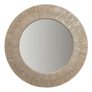 KOUBOO Round Capiz Seashell Sunray Wall Mirror, Gold Hue