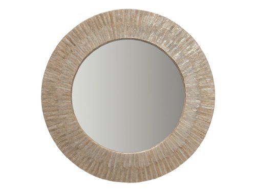 KOUBOO Round Capiz Seashell Sunray Wall Mirror, Gold Hue