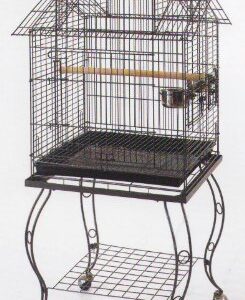 Large 57-Inch Pagoda House Roof Top Parrot Lovebird Cockatiel Cockatiels Parakeets Cage with Stand, Black Vein