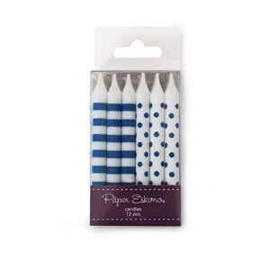 paper eskimo 12-pack party candles, navy blue