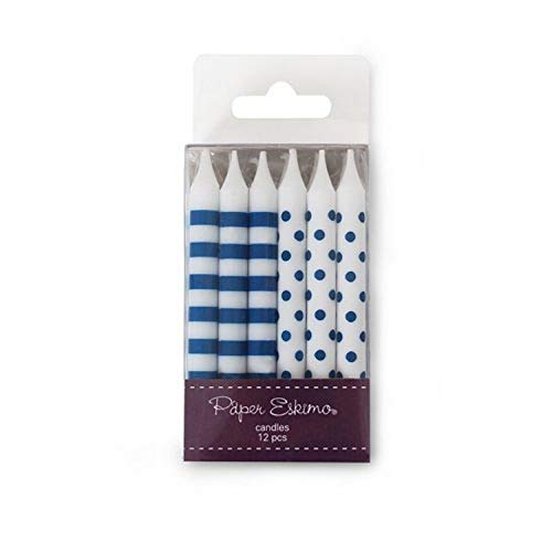 Paper Eskimo 12-Pack Party Candles, Navy Blue