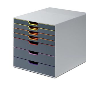 Durable 760727 VARICOLOR 7, Drawer Desk Storage Box, Gray & Multicolor