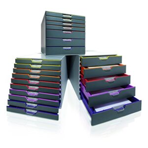 Durable 760727 VARICOLOR 7, Drawer Desk Storage Box, Gray & Multicolor