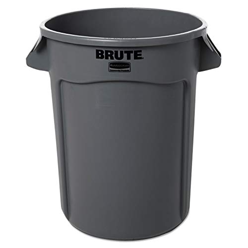 Rubbermaid 2632 Brute Trash Can, Commercial-Grade 32 gallon Gray Garbage Can (EA)