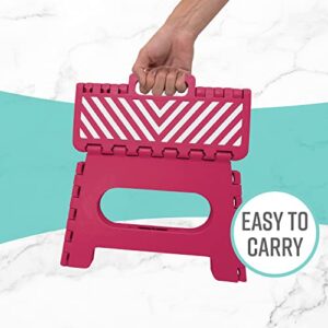 Simplify Folding Step Stool-Lightweight, Sturdy and Safe, Carrying Handle, Easy to Open, for Kitchen, Bathroom, Bedroom, Kids or Adults