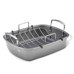 Circulon Nonstick Roasting Pan / Roaster with Rack - 17 Inch x 13 Inch, Gray