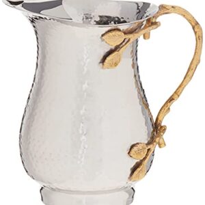 Elegance Golden Vine Pitcher, 1.5 quart, Silver/Gold