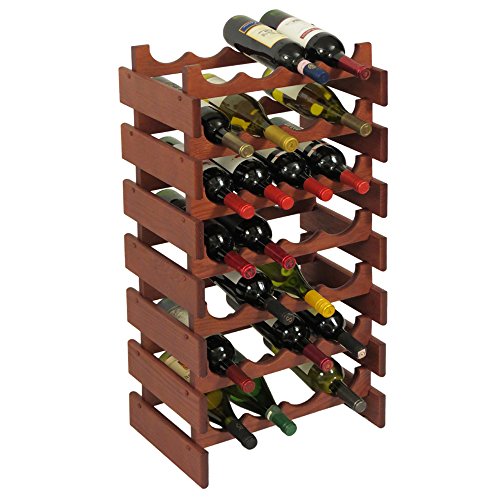 Wooden Mallet 28 Bottle Dakota Wine Rack, Mahogany