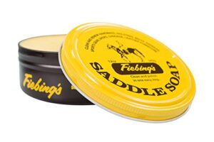 fiebing's saddle soap 12oz - yellow - clean, polish and maintain saddles, shoes, luggage, handbags - thoroughly cleans & restores natural preservative leather oils to maintain suppleness & strength