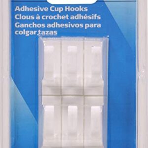 Hardware Essentials 852974 White Adhesive Cup Hook 6-Pack