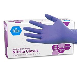 medpride powder-free nitrile exam gloves, large, large (pack of 100)