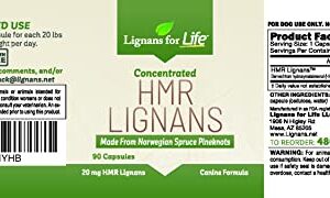 Lignans for Life HMR Lignans for Dogs, 20mg - 90 Capsules - Treat Cushing's Disease