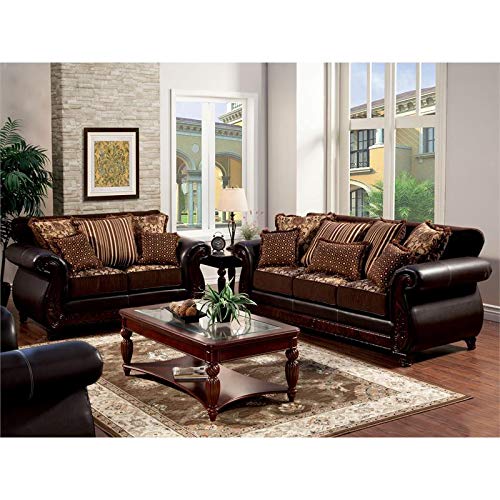 Furniture of America IDF-6106-LV Loveseat, Dark Brown