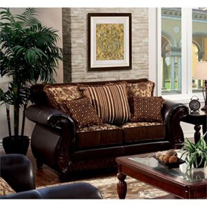 Furniture of America IDF-6106-LV Loveseat, Dark Brown