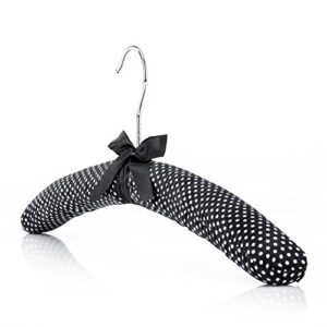 hangerworld 5 black and white polka dot 17inch satin padded top garment clothes coat hangers