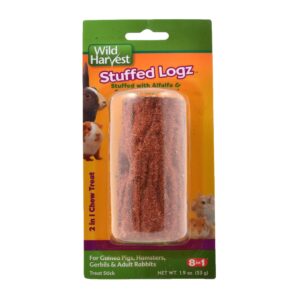 wild harvest stuffed logz 2-in-1 chew treat for small animals (p-84026)