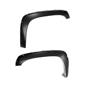 bushwacker pocket/rivet style front fender flares | 2-piece set, black, smooth finish | 10077-02 | fits 2007-2018 jeep wrangler jk