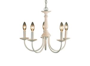 volume lighting v4515-6 5-light white chandelier, 18" x 18" x 15"