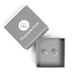 Most Secure Earring Back by Chrysmela Platinum Patented technology automatically fit and lock all types of earring posts Replace screw backs, La Pousset, butterfly backs