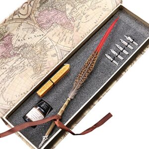 retro feather copper pen stem metal nibbed pen writing quill ll-13