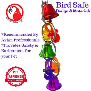 1235 Bell Pull Bonka Bird Toys Durable Colorful Rings Pacifier Budgie Cockatiel Parakeet Lovebird