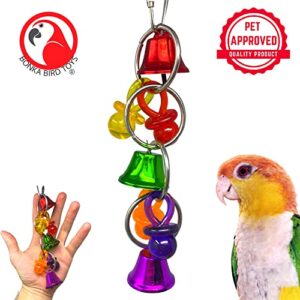 1235 Bell Pull Bonka Bird Toys Durable Colorful Rings Pacifier Budgie Cockatiel Parakeet Lovebird