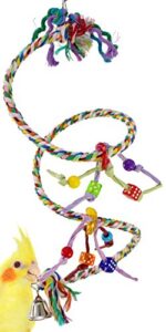 bonka bird toys 1959 small charm rope boing coil swing bird toy parrot cage pet stand perch cockatiel parakeet play chew aviary bungee accessories colored playground