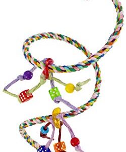 Bonka Bird Toys 1959 Small Charm Rope Boing Coil Swing Bird Toy Parrot cage pet Stand Perch Cockatiel Parakeet Play chew Aviary Bungee Accessories Colored Playground