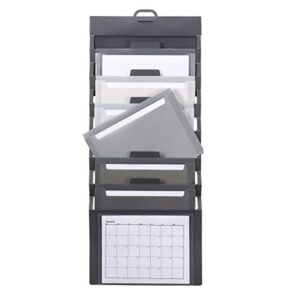 smead cascading wall organizer, 6 pockets, letter size, gray/neutral pockets (92061)