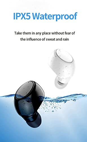 XBAKE Single Bluetooth Earbud, Mini Invisible Wireless Headset, Smallest in-Ear Headphone, Sports Earpiece with Mic, 8 Hrs Playtime, for Car Vehicle Business, Waterproof Earphone for Android iPhone