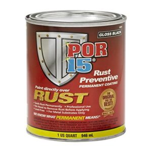 por-15 rust preventive paint, stop rust and corrosion permanently, anti-rust, non-porous protective barrier, 32 fluid ounces, gloss black