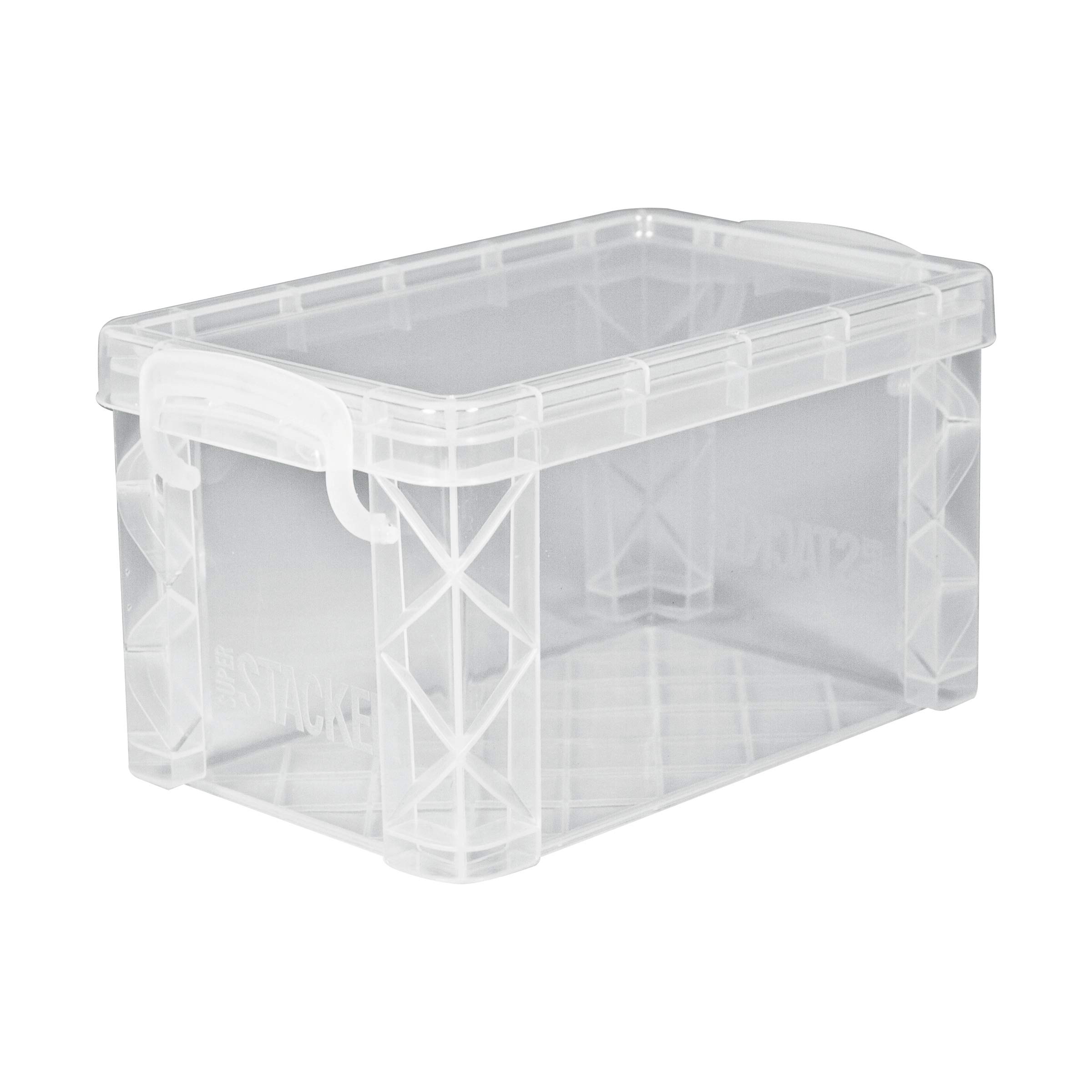 Advantus Super Stacker Storage Boxes, Holds 400 3 X 5 Cards, 6.25 X 3.88 X 3.5, Plastic, Clear