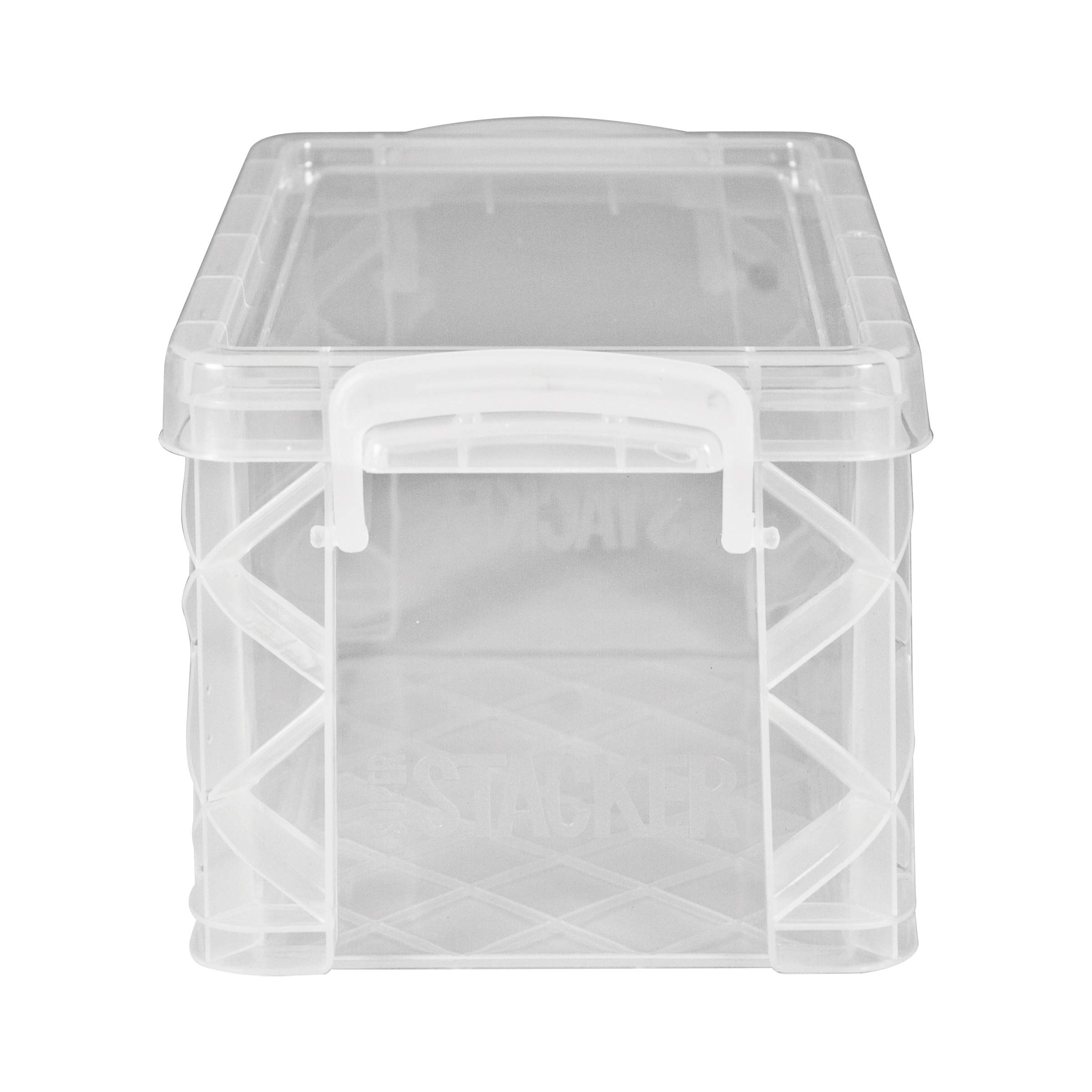 Advantus Super Stacker Storage Boxes, Holds 400 3 X 5 Cards, 6.25 X 3.88 X 3.5, Plastic, Clear