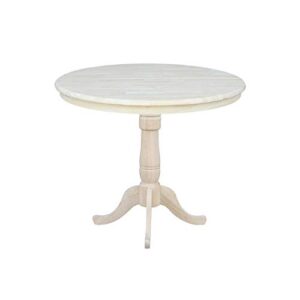 International Concepts 36-Inch Round Extension Counter Height Table with 12-Inch Leaf