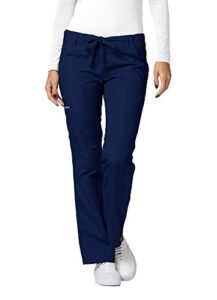 adar universal scrubs for women - drawstring straight leg scrub pants - 510 - navy - s