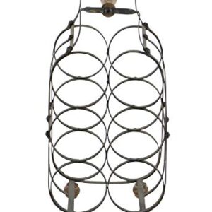 Deco 79 Metal Handled 6 Bottle Wine Rack, 8" x 7" x 16", Black