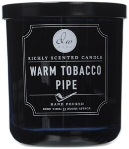 dw home medium single wick candle, warm tobacco pipe,black,10.35 oz.