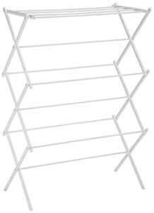 amazon basics foldable laundry rack for air drying clothing - 41.8" x 29.5" x 14.5", white