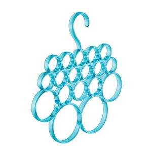 interdesign fresh scarf hanger, no snag storage for scarves, ties, belts, shawls, pashminas, accessories - 18 loops, aqua