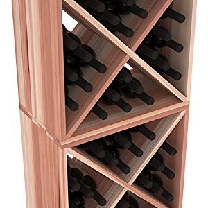 Wine Racks America Living Series Cube Wine Rack - Durable and Modular Wine Storage System, Redwood Unstained - Holds 48 Bottles