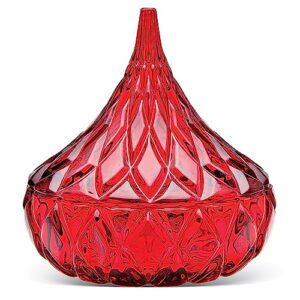 godinger red crystal hersheys kiss candy dish