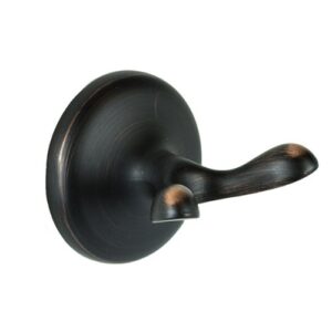 burton harbor double towel holder robe hook bathroom hardware bath accessory, oil rubbed bronze